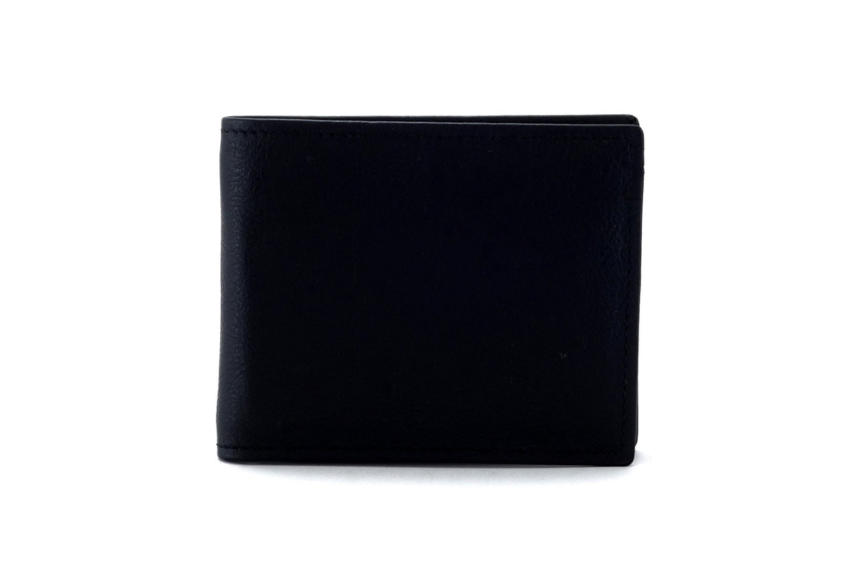 Wallet-large bi fold-(Martin) Black leather picture flap – Wild Harry