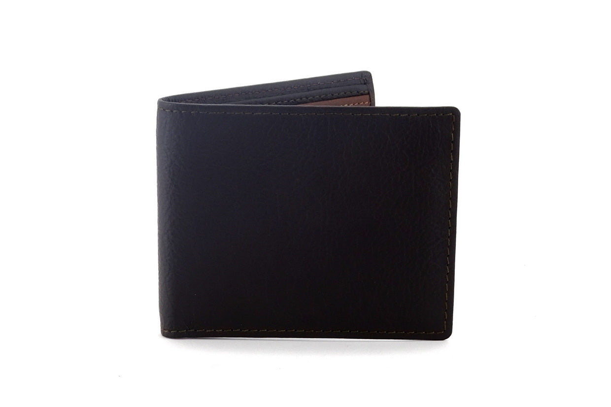 Wallet -large bi fold- (Martin) Dark brown leather-crocodile feature 2 ...