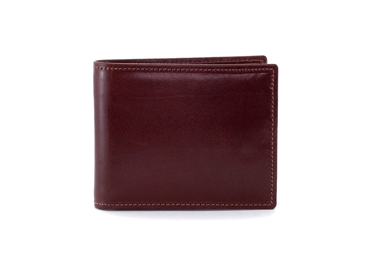 Wallet-large bi fold-(Martin) Shiny brown leather picture flap – Wild Harry